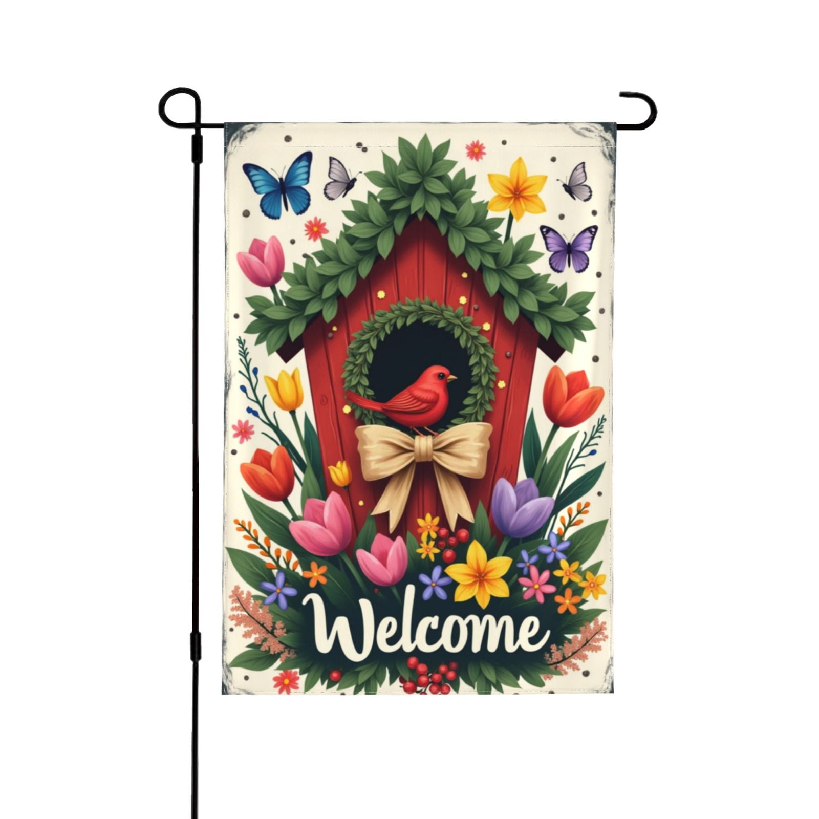 Spring Garden Flag Happy Garden Flag Welcome Spring Yard Garden Flags ...