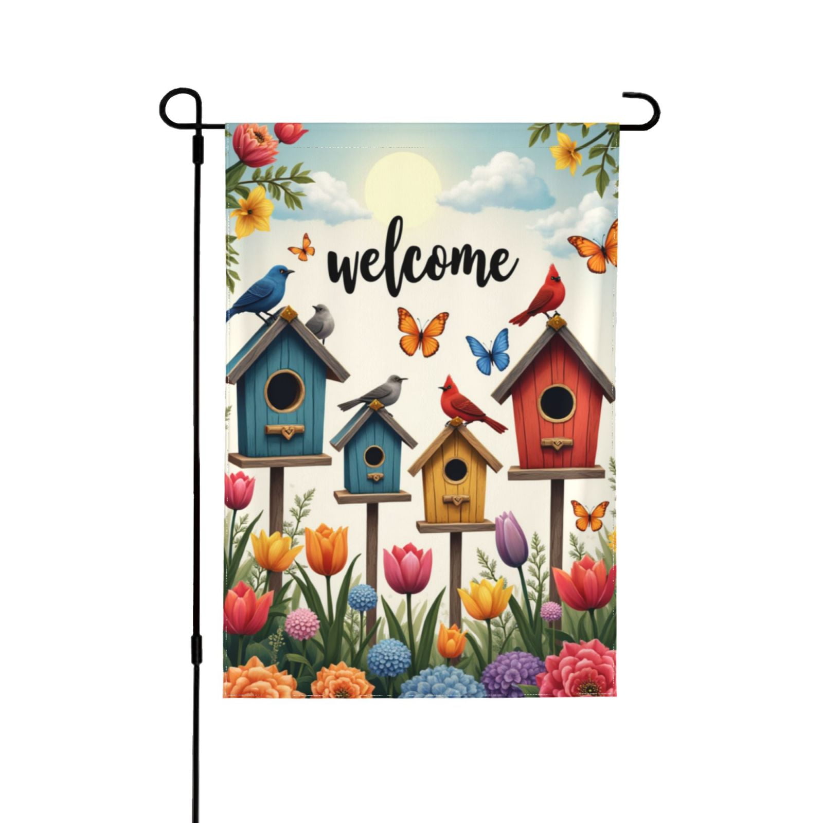 Spring Garden Flag Happy Garden Flag Welcome Spring Yard Garden Flags ...