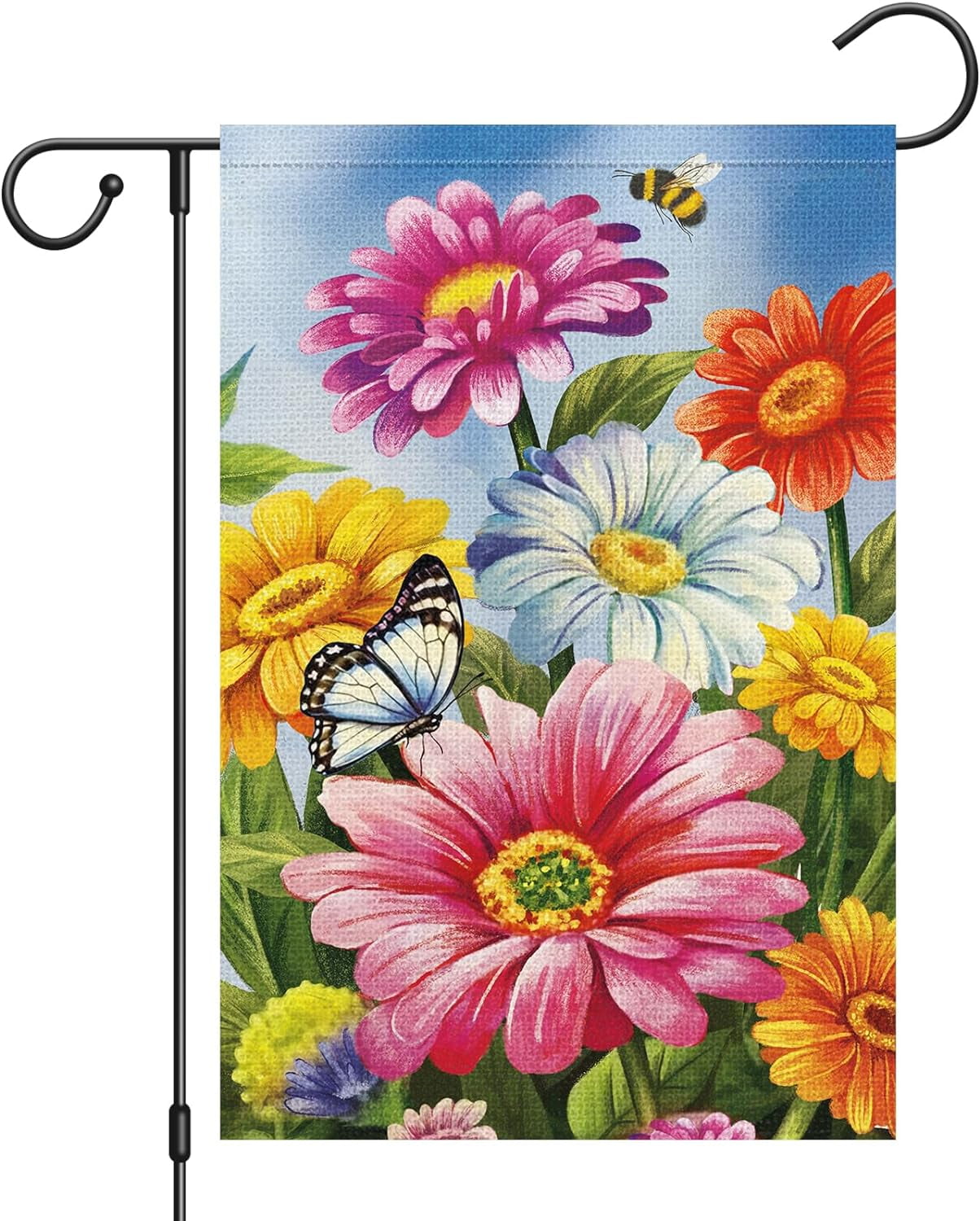 Spring Garden Flag Welcome Spring Summer Butterfly Floral Garden Flags ...
