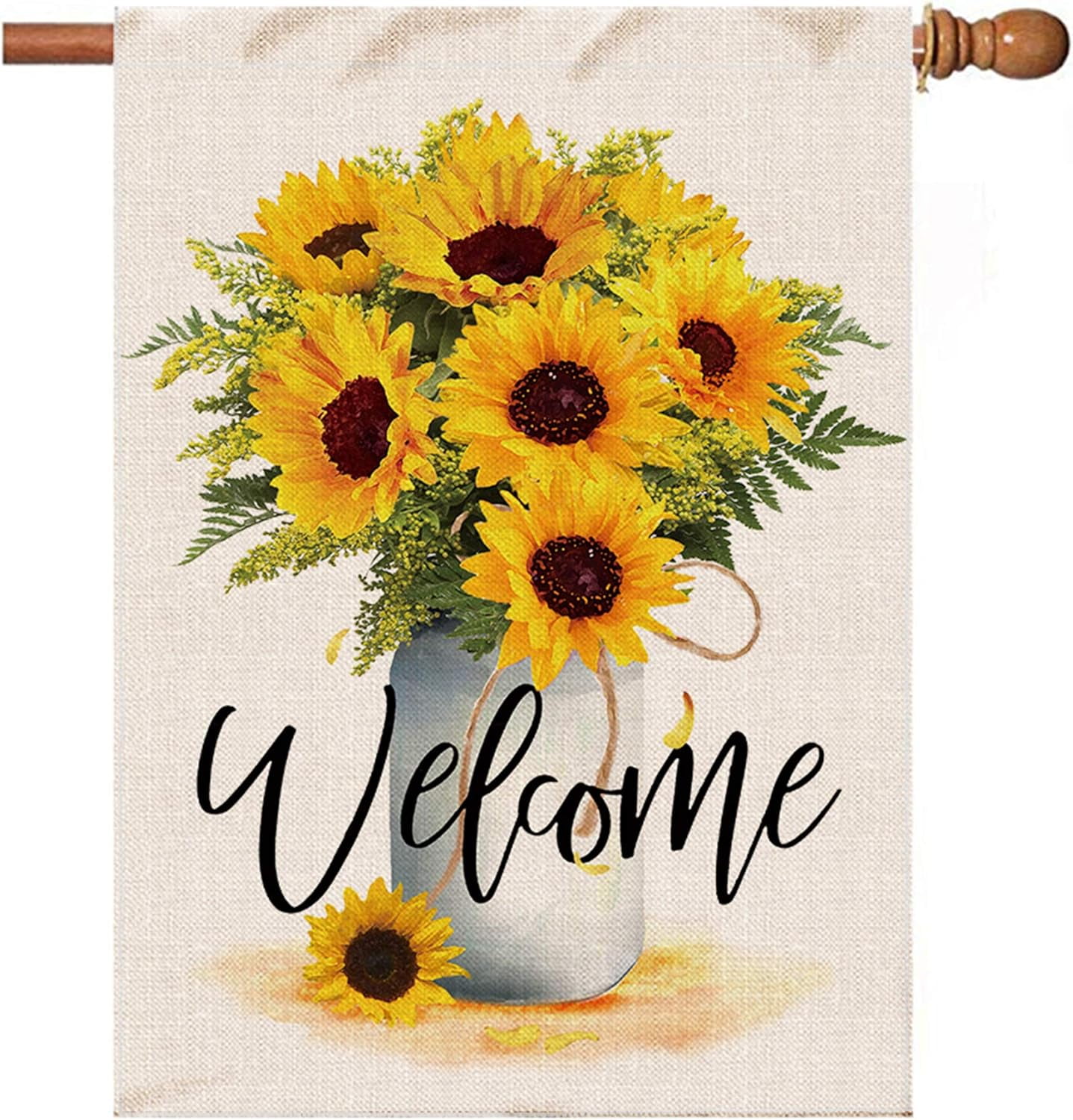 Spring Garden Flag Welcome flag Sunflower Welcome Flag 28x40 Double ...