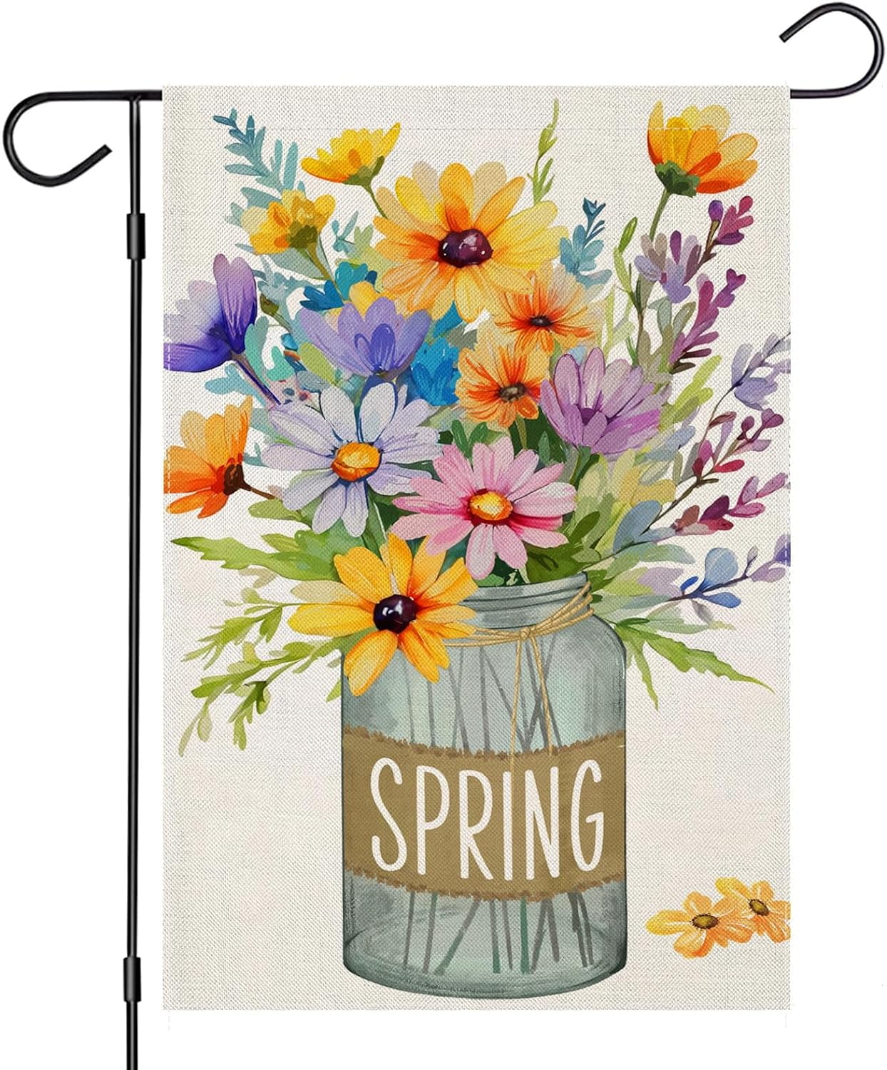 Spring Garden Flags for Outside Double Sided, Watercolor Flowers Floral ...