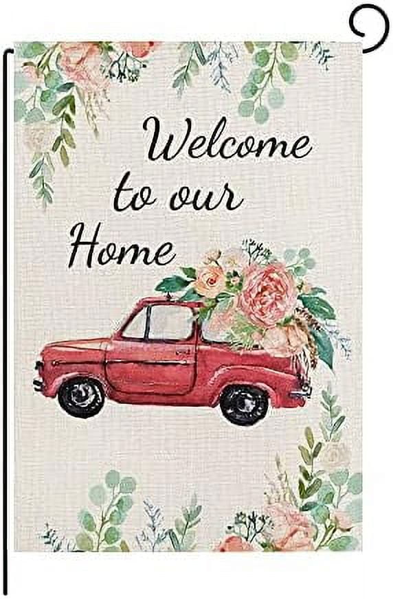 Spring Garden Flags for Outside 12x18 Double Sided Burlap Seasonal ...