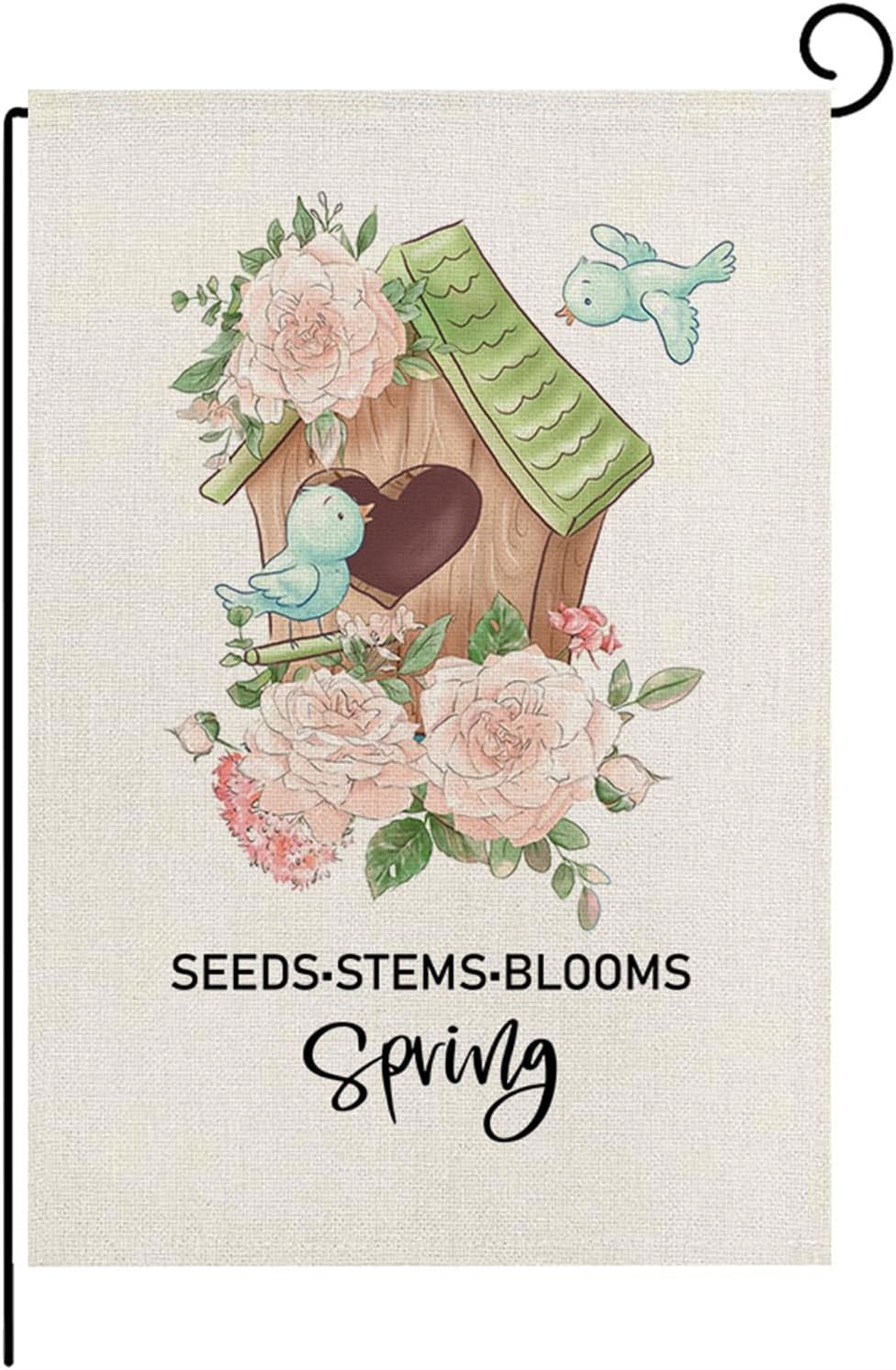 Spring Garden Flags for Outside Double Sided, Seasonal Flower Yard ...