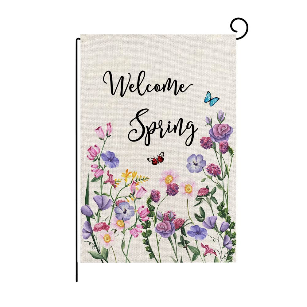 Spring Garden Flags for Outside Double Sided, Seasonal Flower Yard ...
