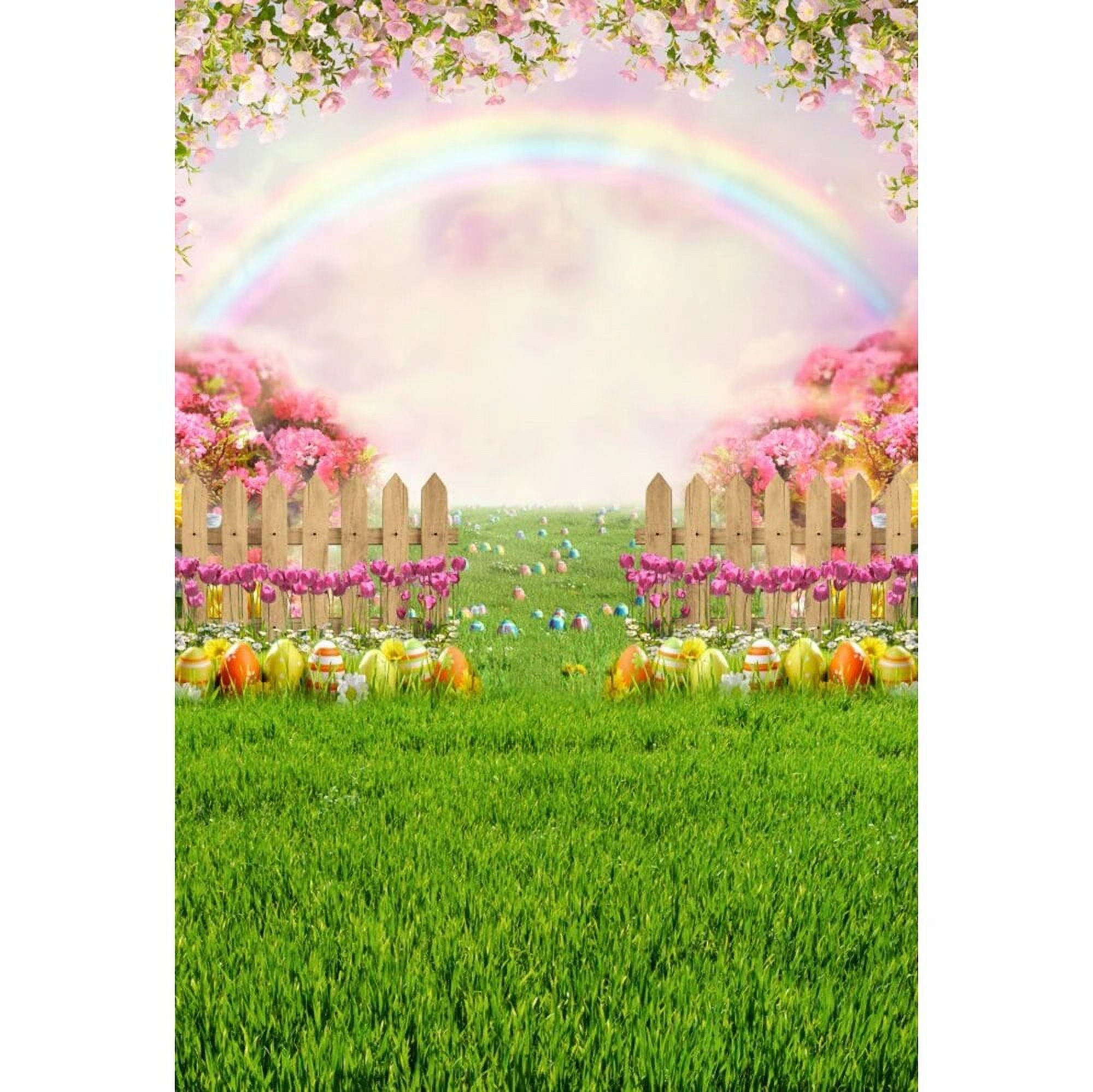 Spring Garden Lawn Backdrop Easter Background Beach Bunny Eggs Party ...