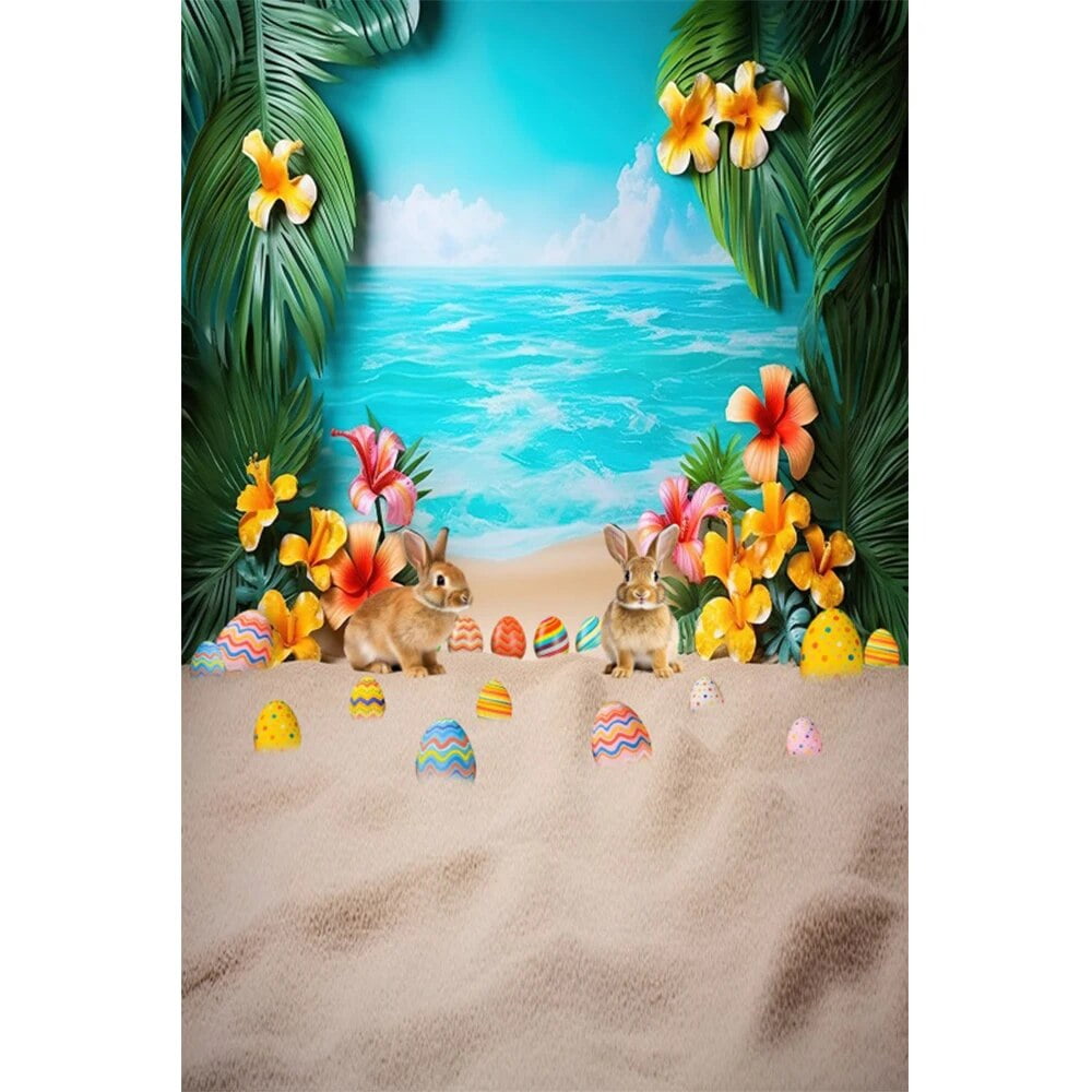 Spring Garden Lawn Backdrop Easter Background Beach Bunny Eggs Party ...