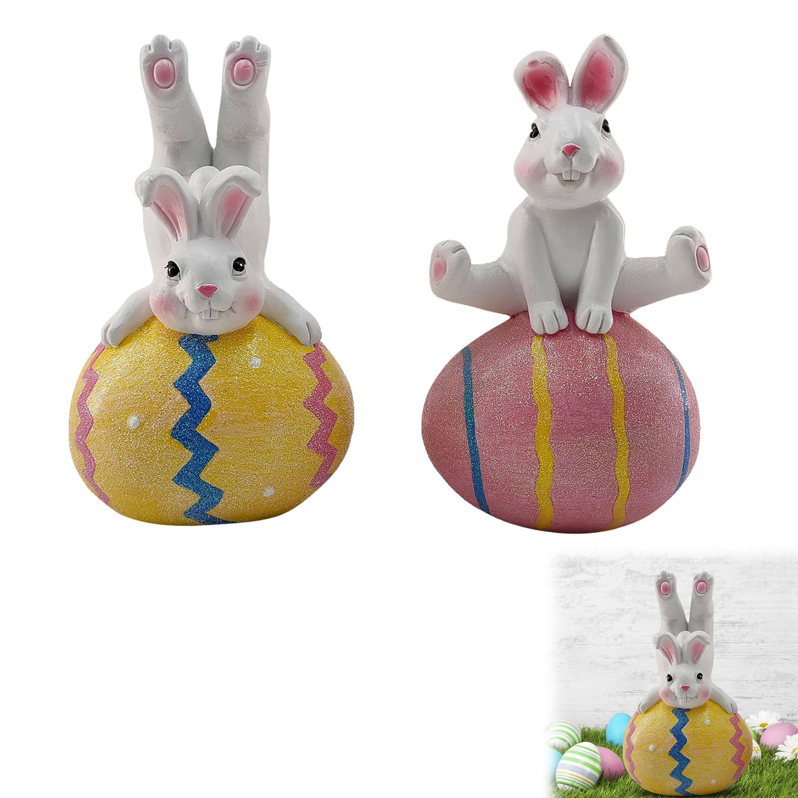 Spring Garden Patio Bunny Figurine Set Wonderful Garden-Easter Bunny ...