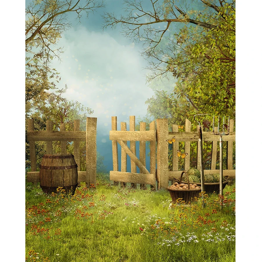 Spring Garden Photography Background Village Vine Grassland Trees ...