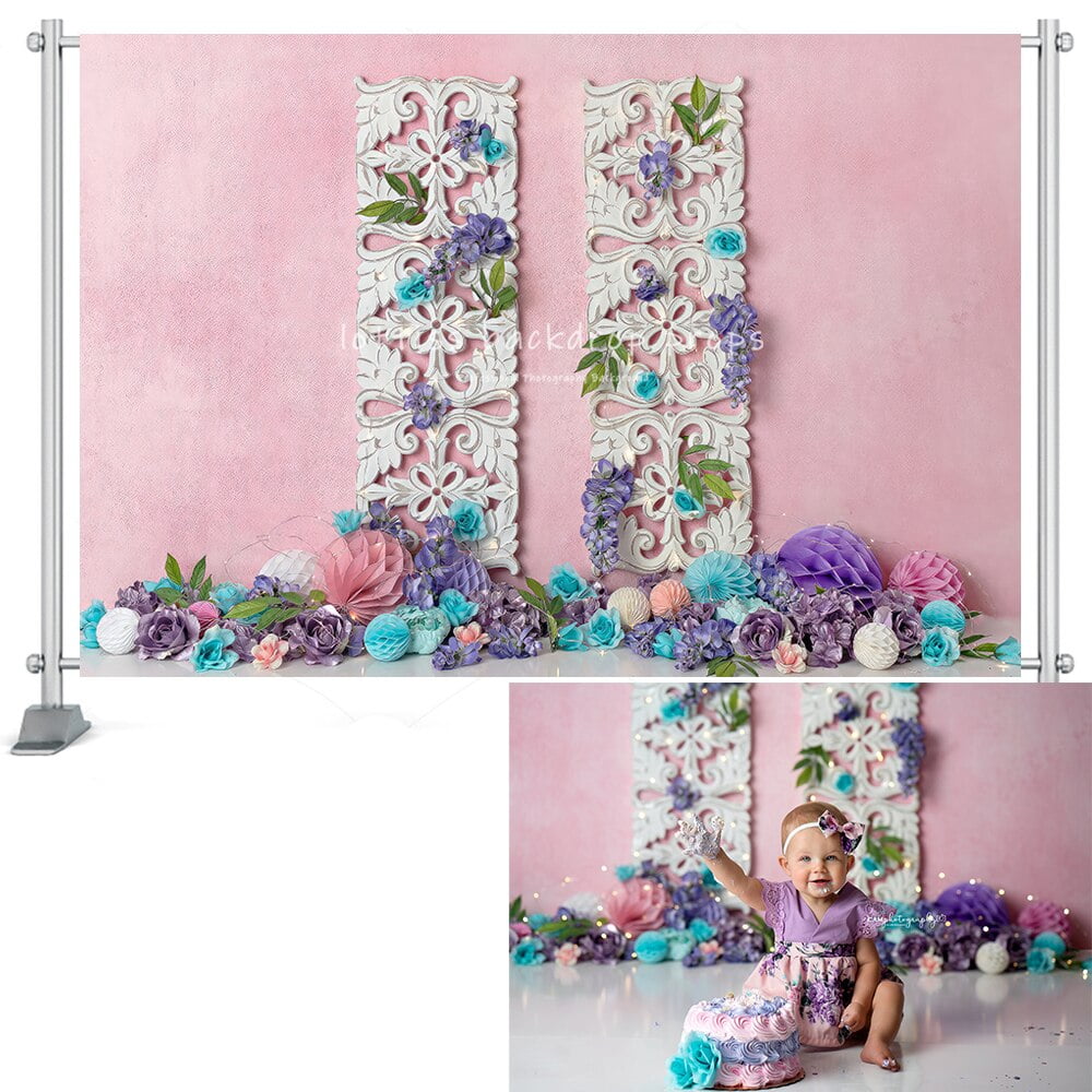 Spring Garden Pink Wall Backdrops Kids Baby Cake Smash Birthday ...