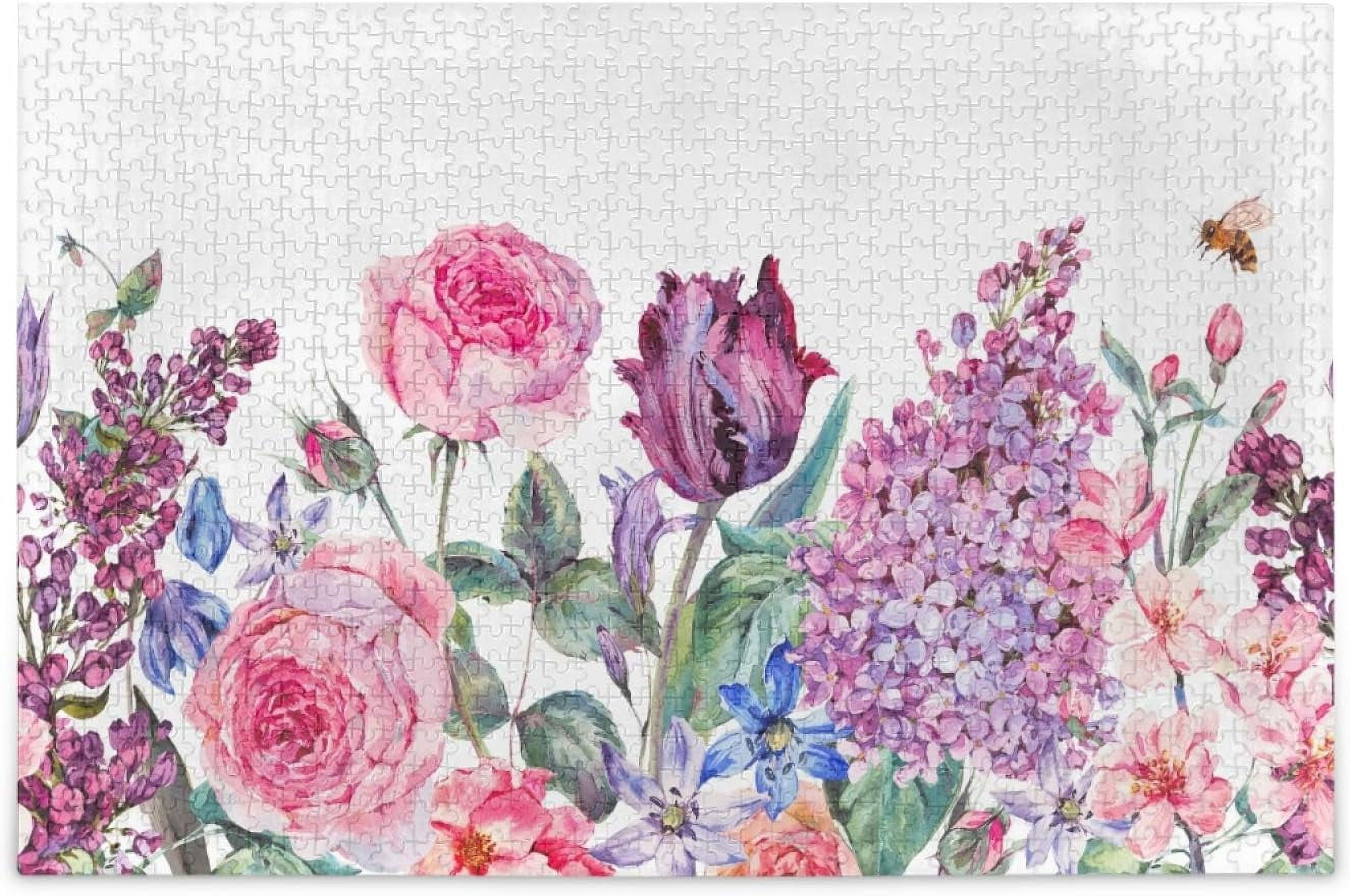 Spring Garden Purple Flowers Puzzle for Adults 500 Piece Puzzles Game ...