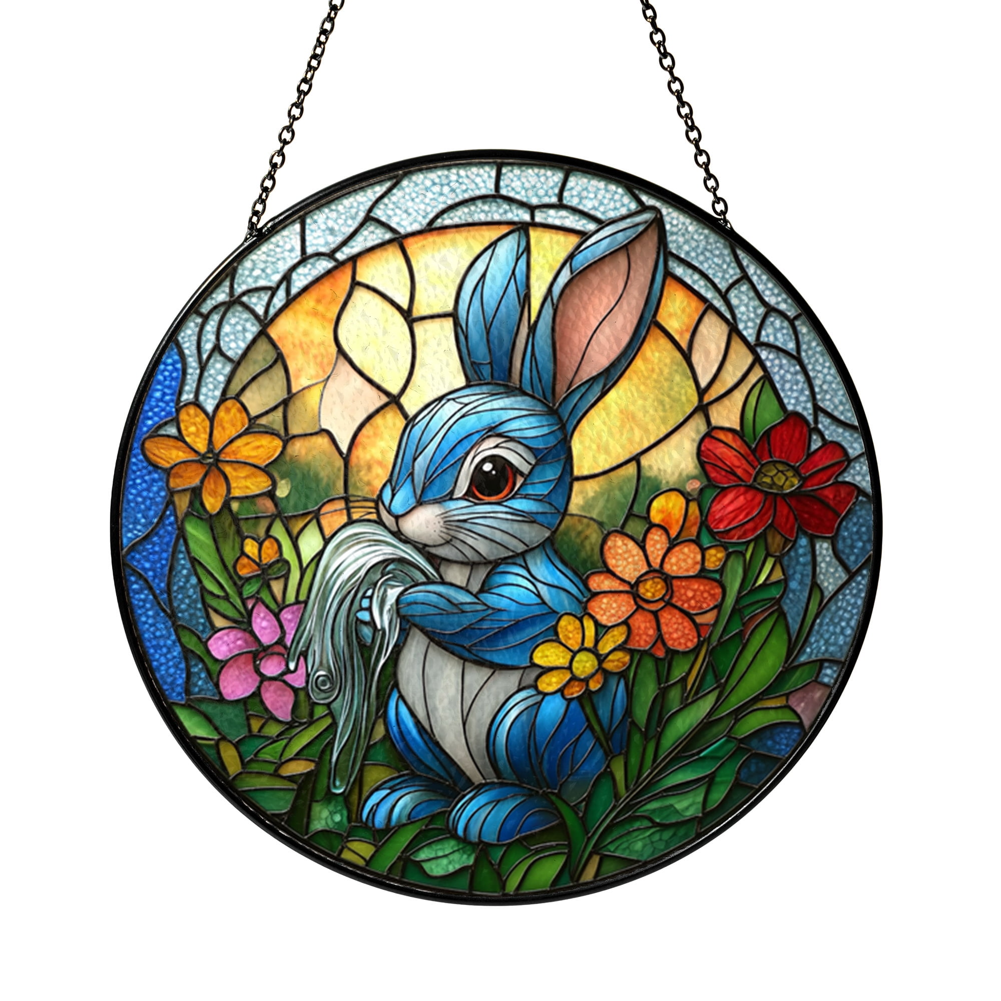 Spring Garden Scene Window Hanging – Glass Style Art - Walmart.com