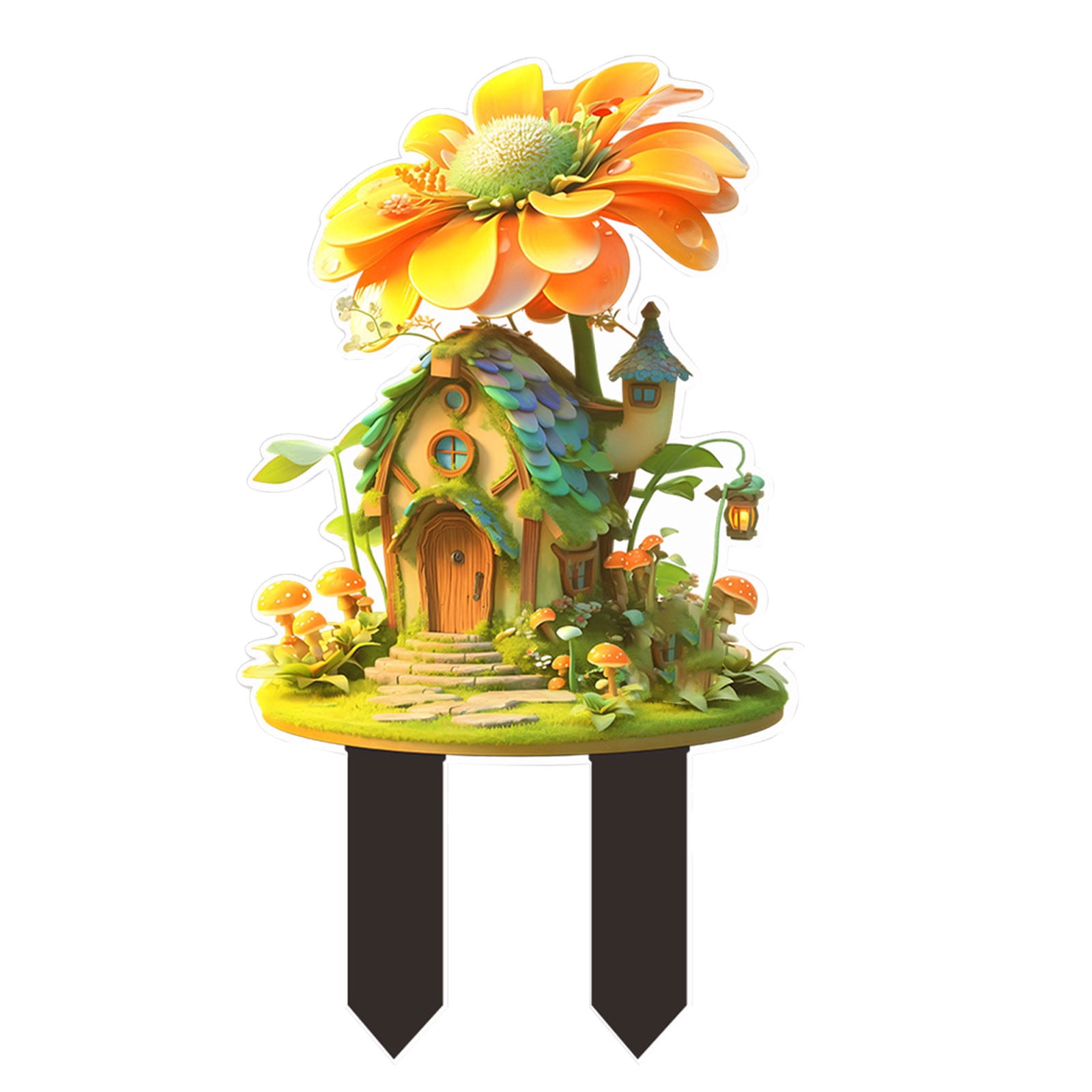 Spring Garden Stake Decorations Flower Tree 2D Acrylic Yard Stakes ...