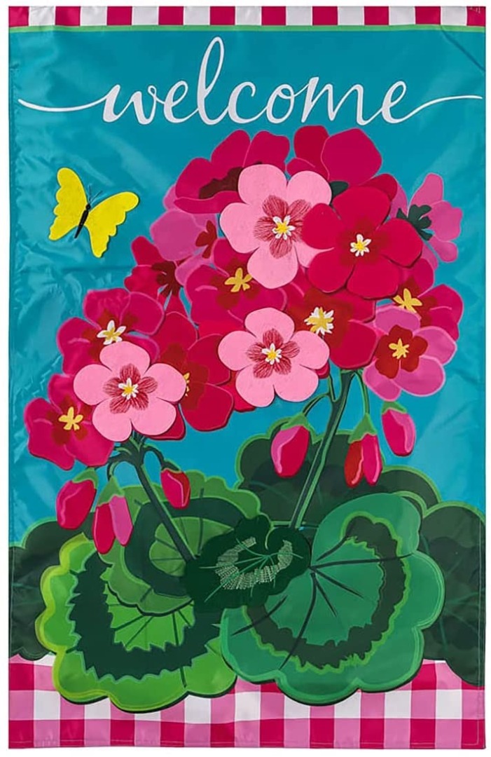 Spring Geraniums Flag 2 Sided Decorative Banner - Walmart.com