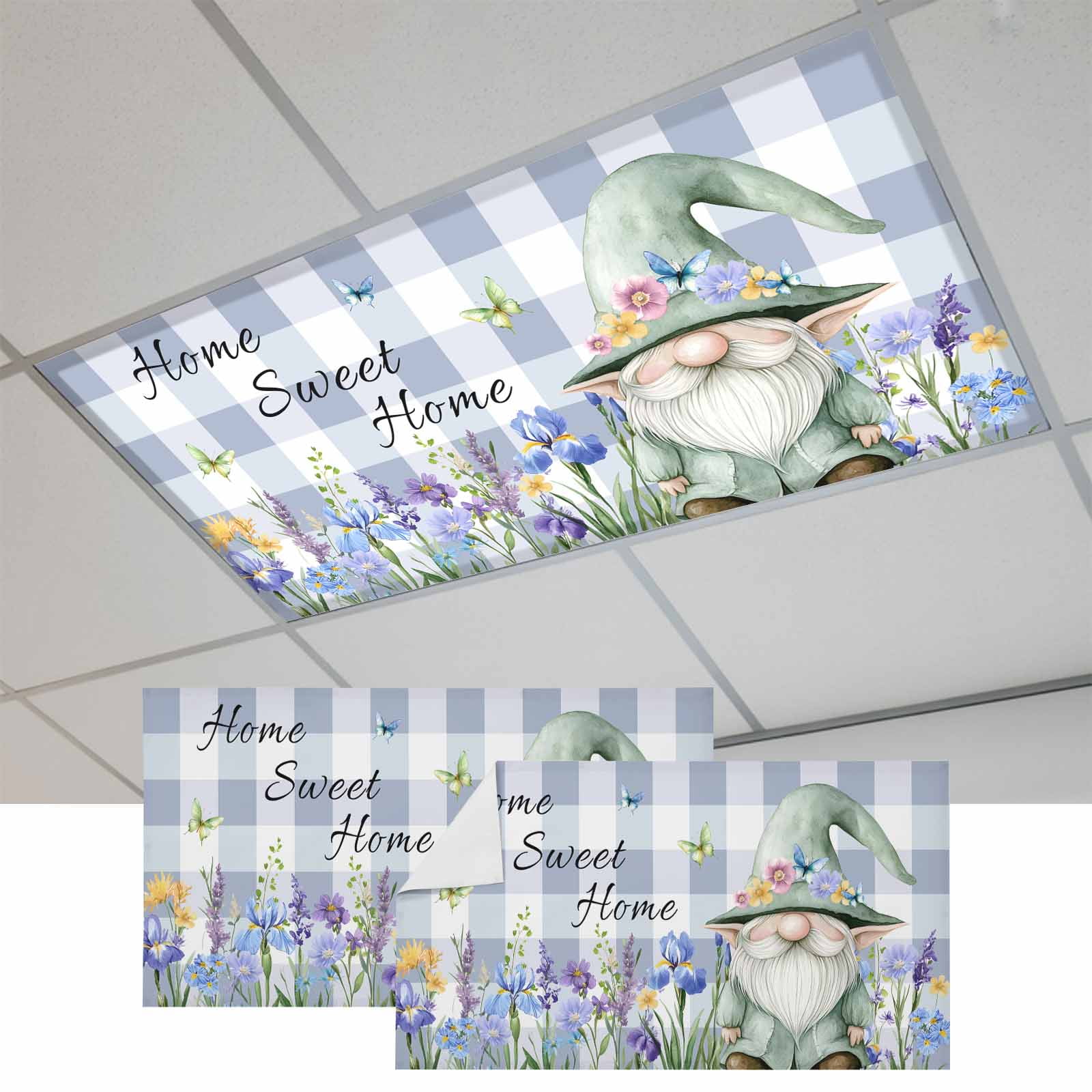 Spring Gnomes Magnetic Fluorescent Light Covers for Ceiling Lights ...
