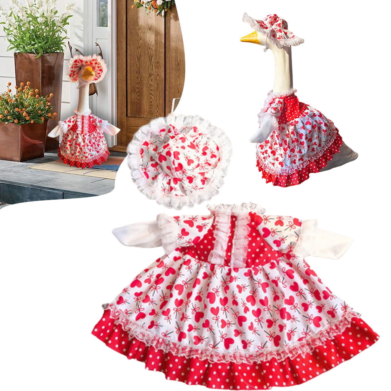 Spring Goose Outfit Lawn Porch Goose Clothes with Hat, Porch Goose ...