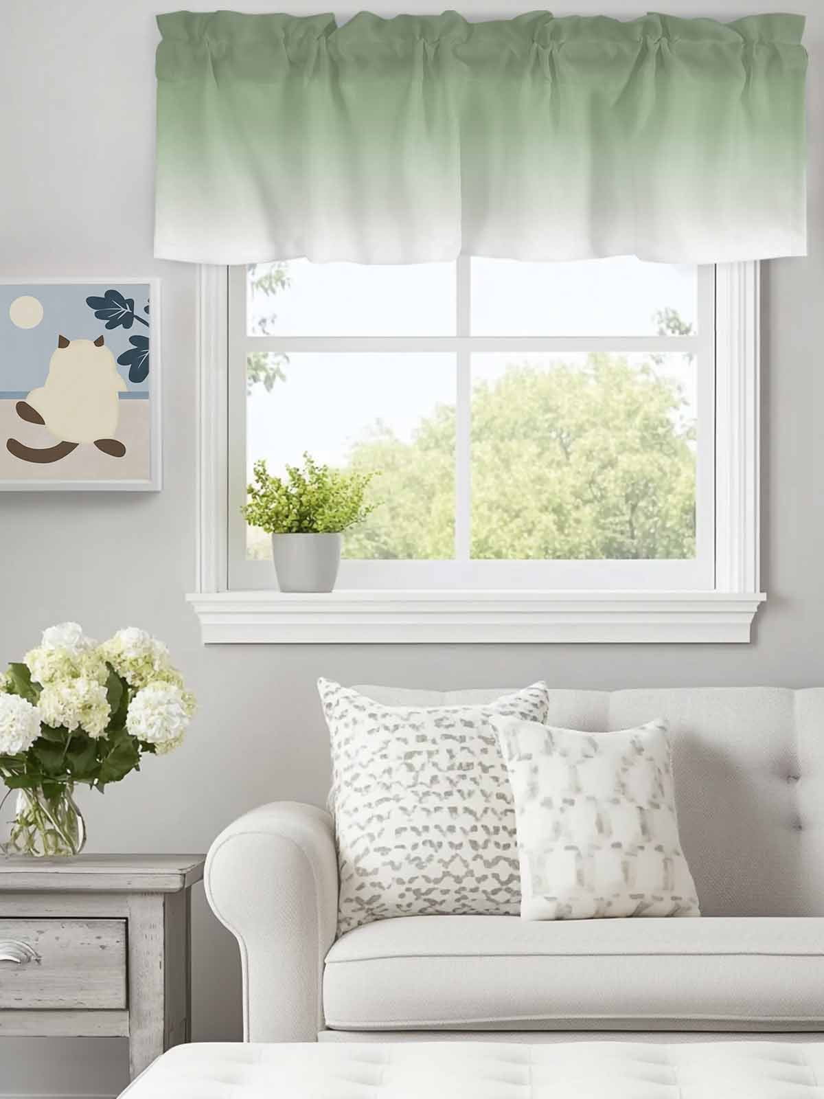Spring Gradient Simplistic Valances for Windows,Rod Pocket Valance for ...