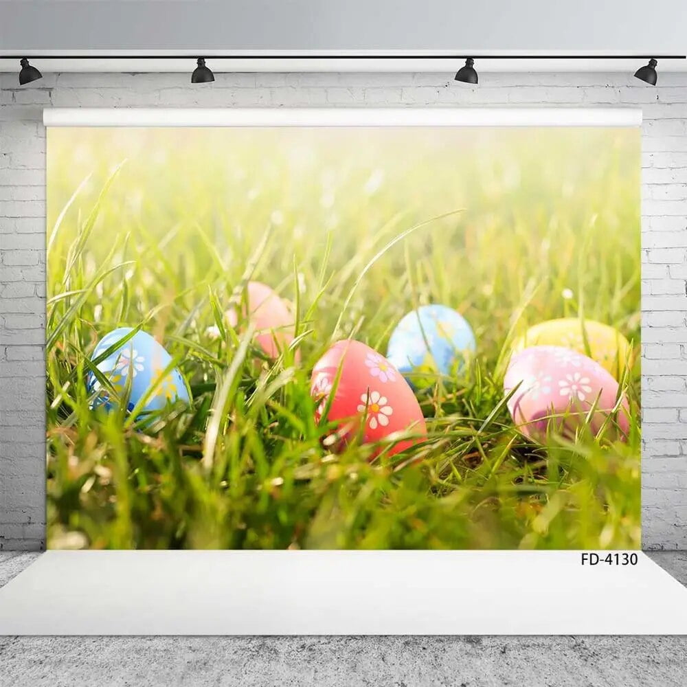 Spring Grass Easter Eggs Children Portrait Photography Background Baby ...
