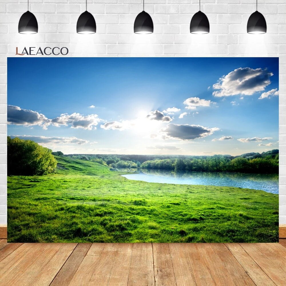 Spring Grassland Photography Background Garden Plant Meadow Sky Cloud ...