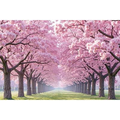 Spring Gre Forest Backdrop Natural Gard Park Cherry Blossom Floral ...