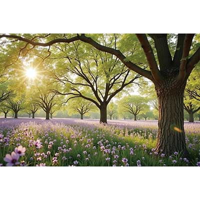 Spring Gre Forest Backdrop Natural Gard Park Cherry Blossom Floral ...