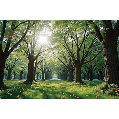 Spring Gre Forest Backdrop Natural Gard Park Cherry Blossom Floral ...