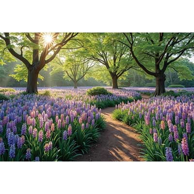 Spring Gre Forest Backdrop Natural Gard Park Cherry Blossom Floral ...