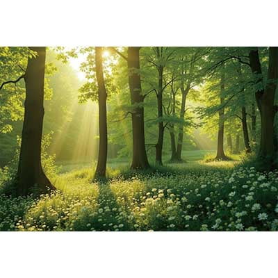 Spring Gre Forest Backdrop Natural Gard Park Cherry Blossom Floral ...