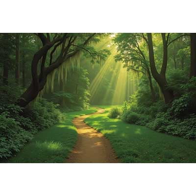 Spring Gre Forest Park Gard Background Natural Rainforest Tree Trunk ...