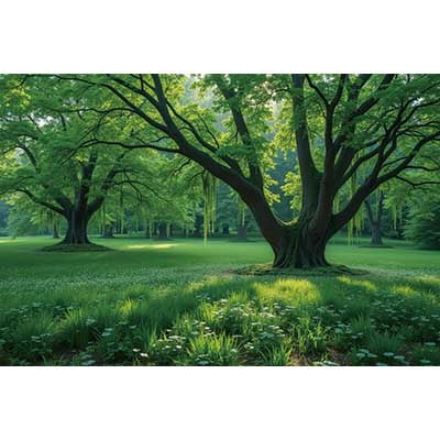 Spring Gre Forest Park Gard Background Natural Rainforest Tree Trunk ...