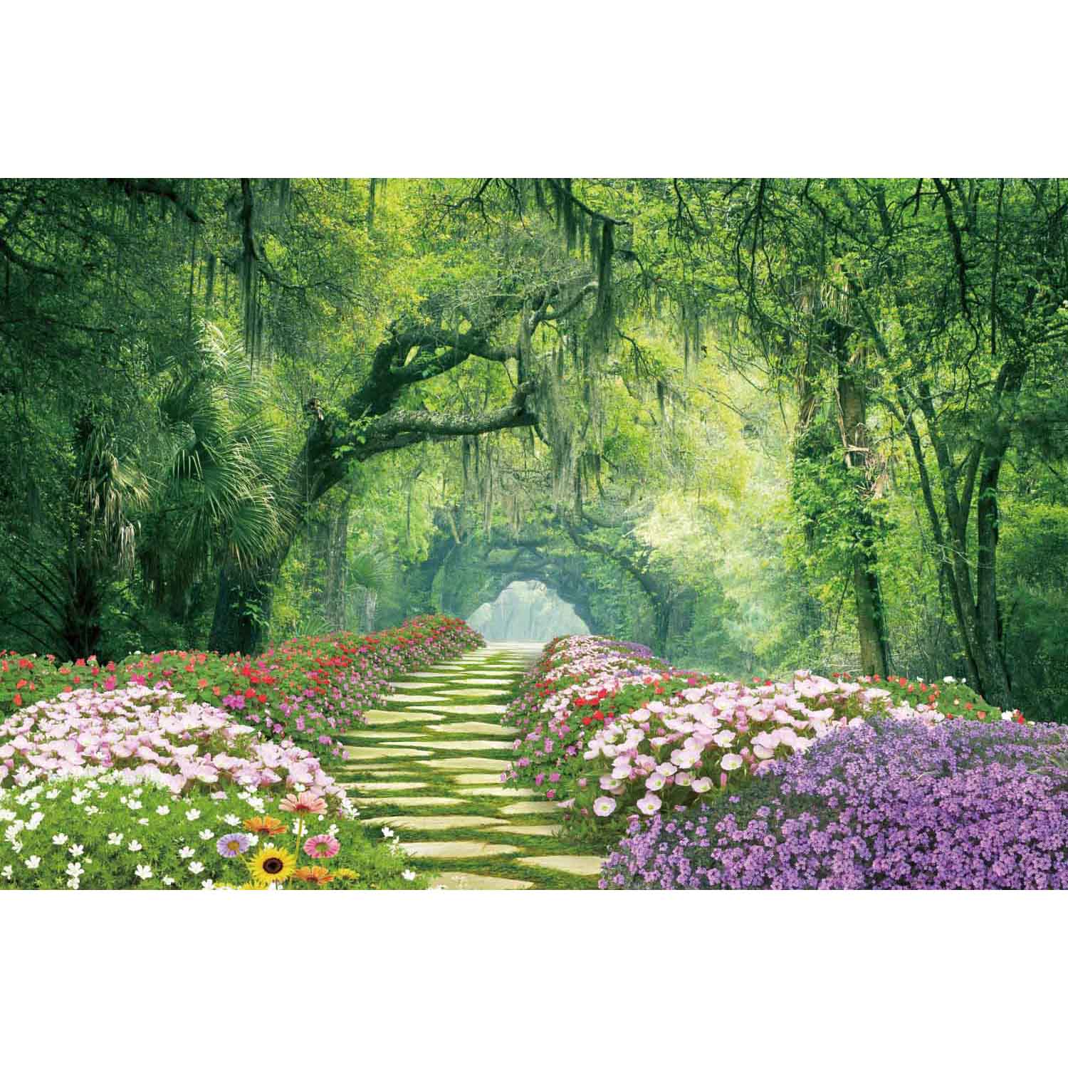 Spring Gre Grass Backdrop Photography Brick Wood Fce Arch Wall Gard ...