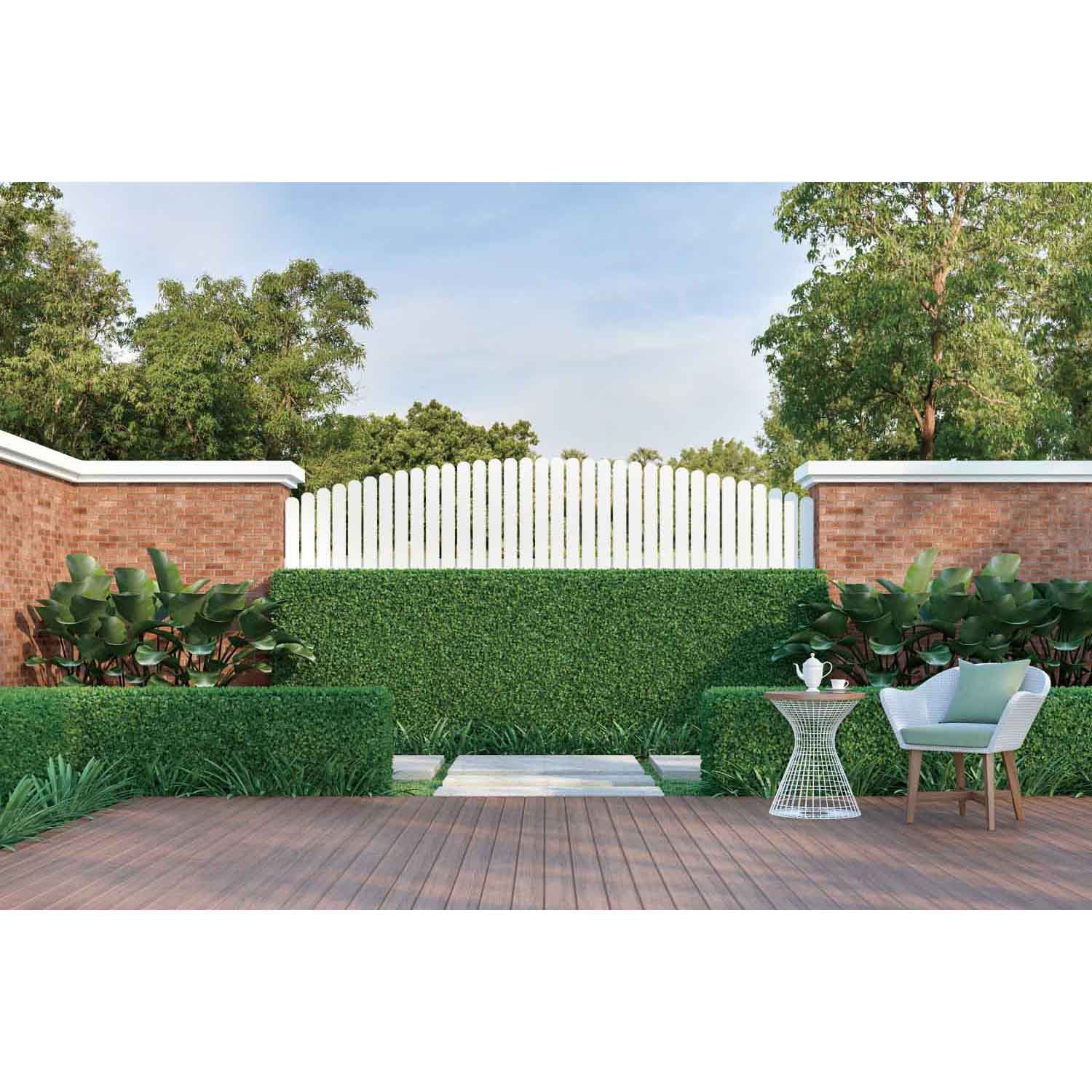 Spring Gre Grass Backdrop Photography Brick Wood Fce Arch Wall Gard ...