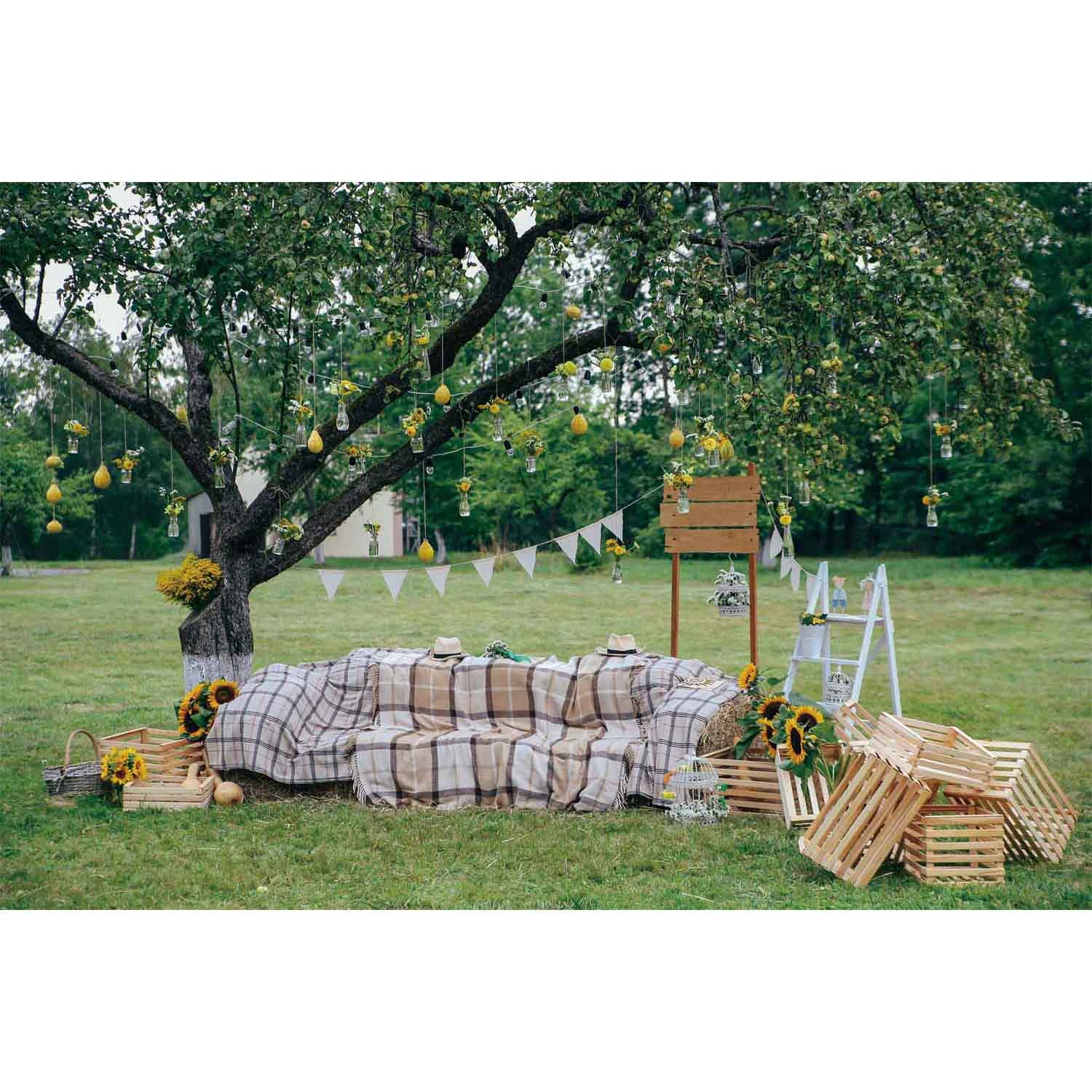 Spring Gre Grass Backdrop Photography Brick Wood Fce Arch Wall Gard ...