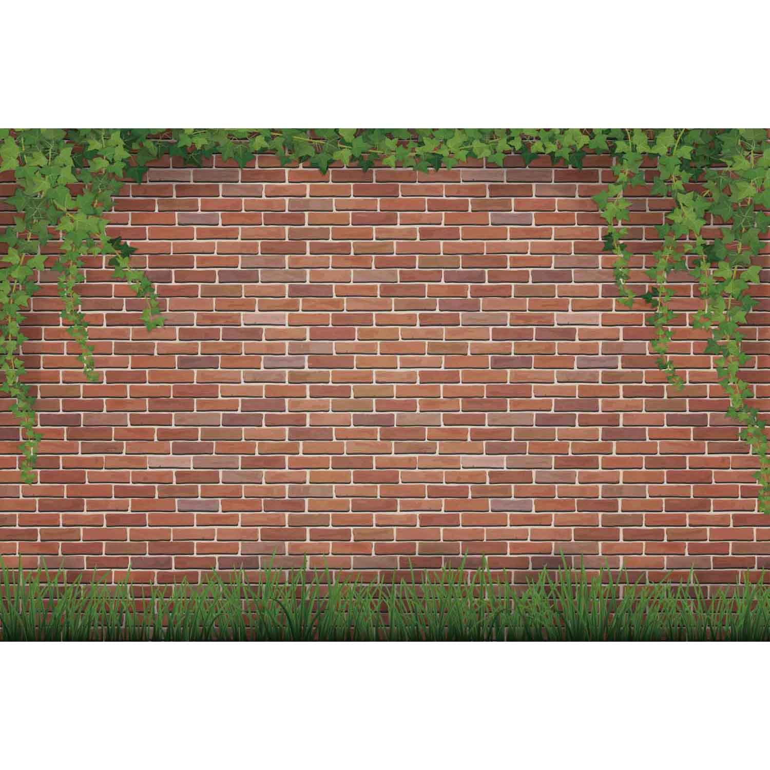 Spring Gre Grass Backdrop Photography Brick Wood Fce Arch Wall Gard ...
