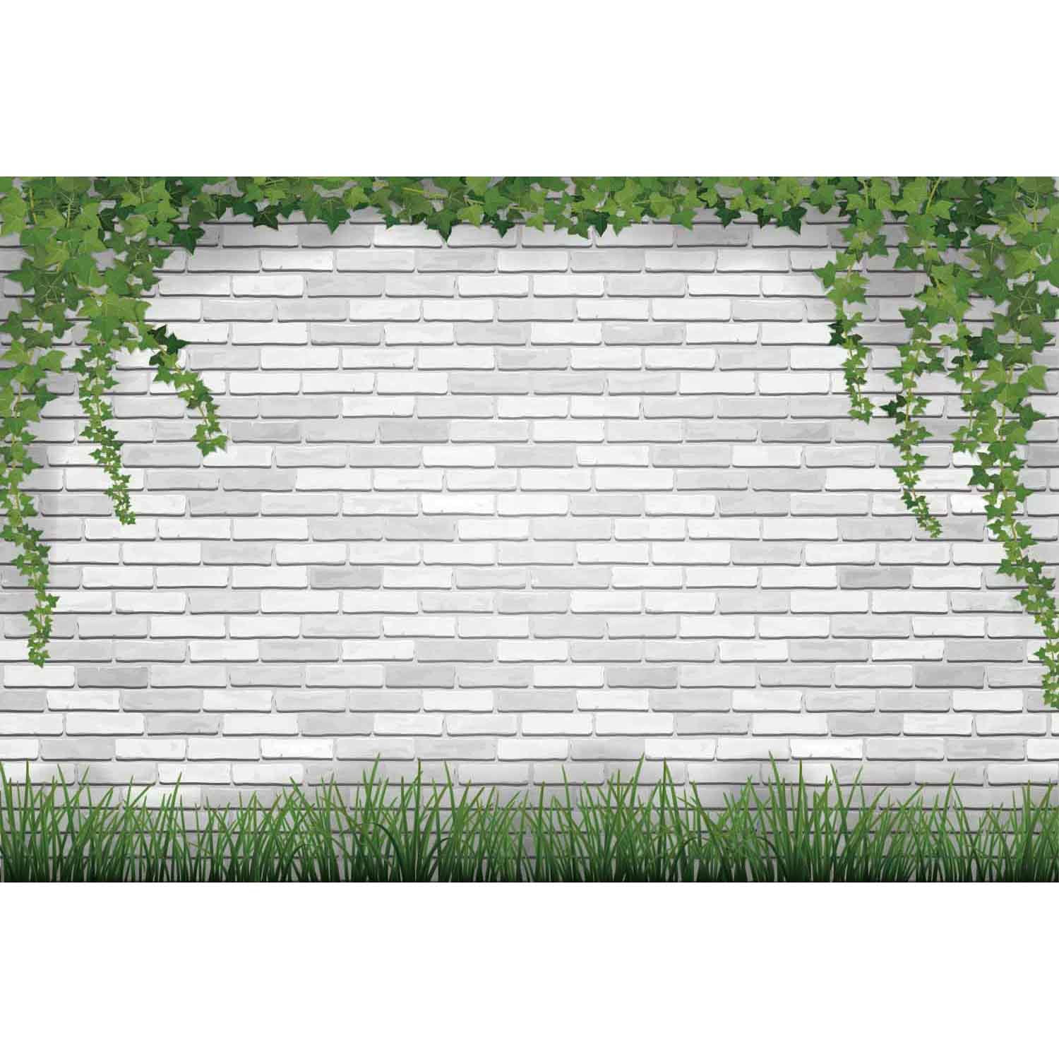 Spring Gre Grass Backdrop Photography Brick Wood Fce Arch Wall Gard ...