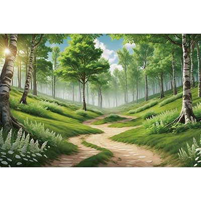 Spring Gre Nature Landscape Photography Backdrop Wild Bridge River ...