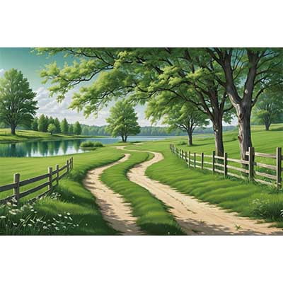 Spring Gre Nature Landscape Photography Backdrop Wild Bridge River ...