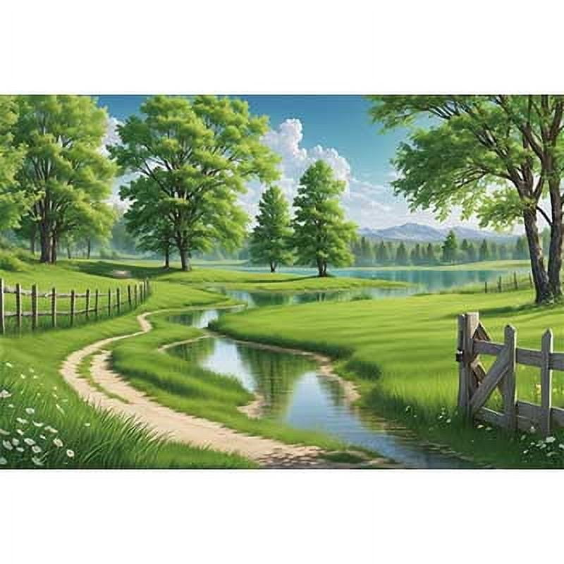 Spring Gre Nature Landscape Photography Backdrop Wild Bridge River ...