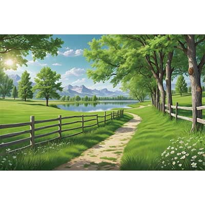 Spring Gre Nature Landscape Photography Backdrop Wild Bridge River ...