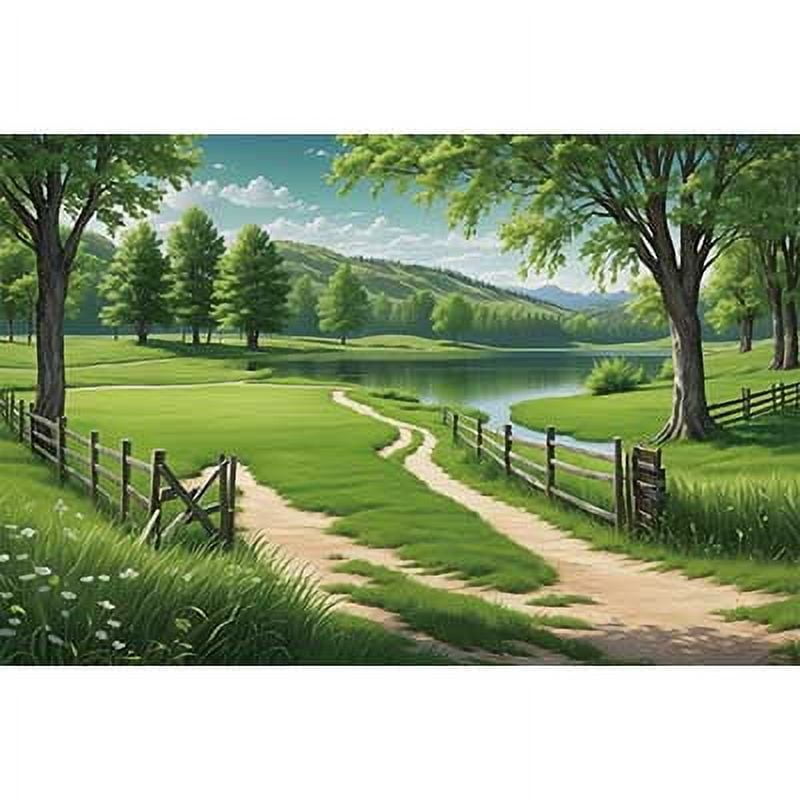 Spring Gre Nature Landscape Photography Backdrop Wild Bridge River ...
