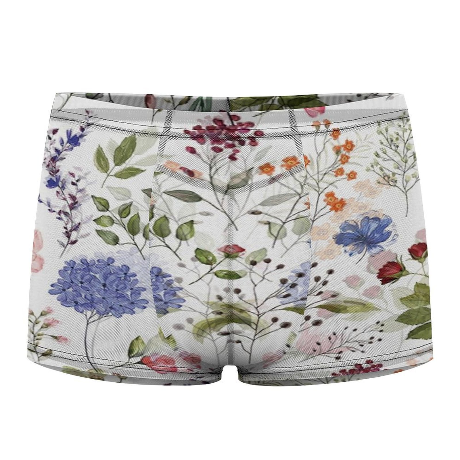 Spring Green Botanical Colorful Wildflower Men's Mesh Boxer Briefs ...