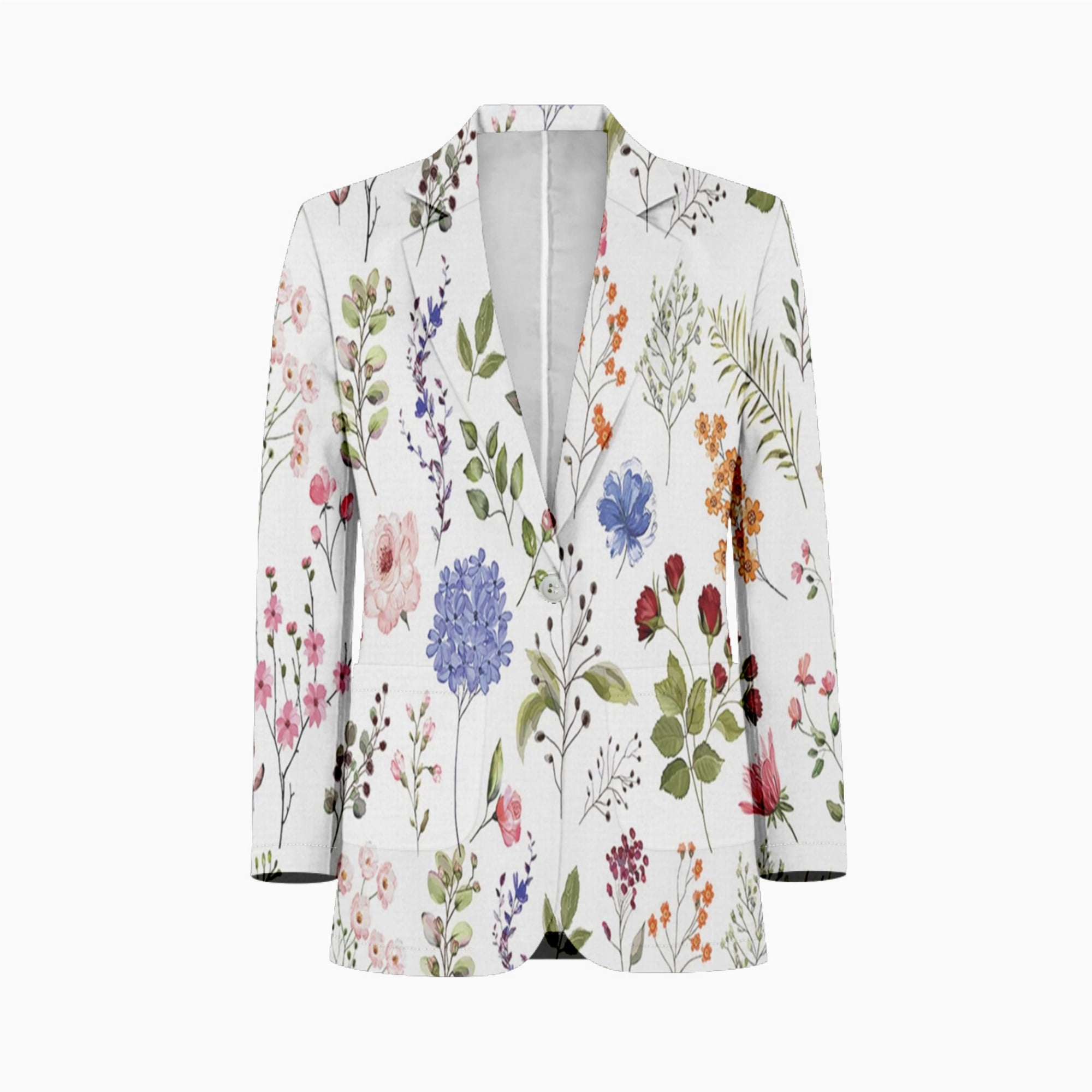 Spring Green Botanical Colorful Wildflower Mens Suits Shawl Collar Slim ...