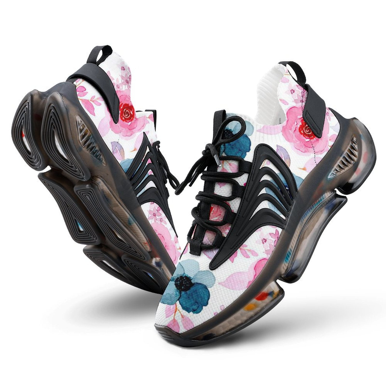 Spring Green Botanical Colorful Wildflower Walking Shoes for Men Woman ...