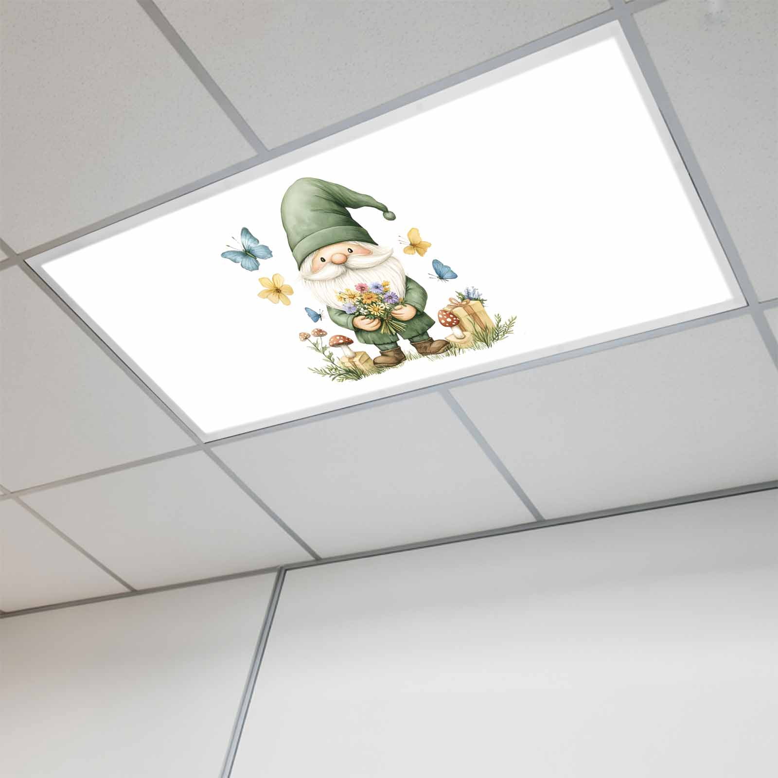 Spring Green Gnomes Magnetic Fluorescent Light Covers for Ceiling ...