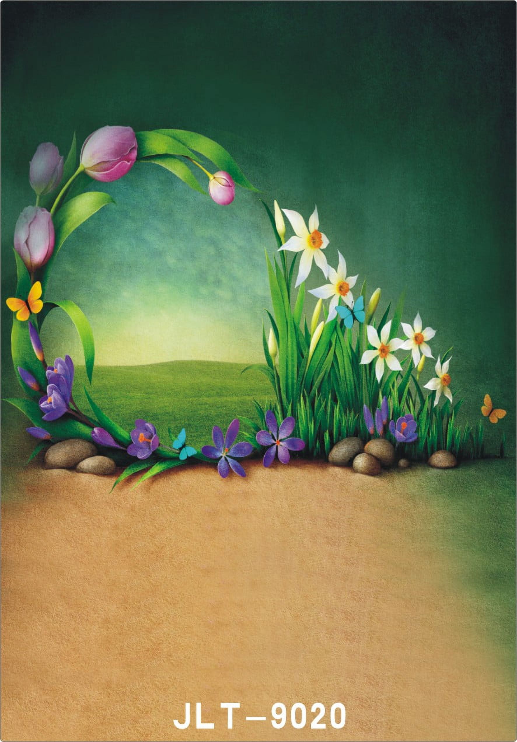 Spring Green Grass Paintings Photography Backdrop Vinyl Cloth ...