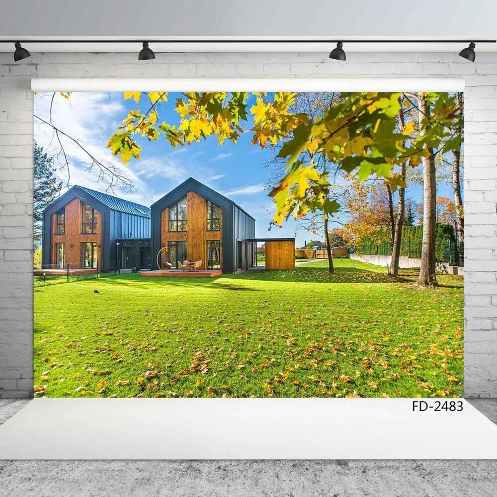 Spring Green Grass Wood House Park Sky Scenery Portrait Children ...