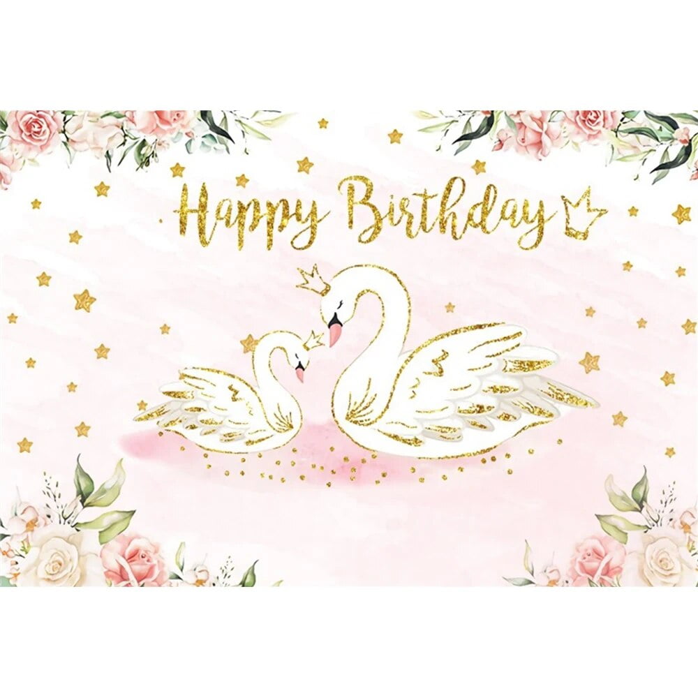 Spring Green Leaves Happy Birthday Backdrop Custom Name Newborn Shower ...