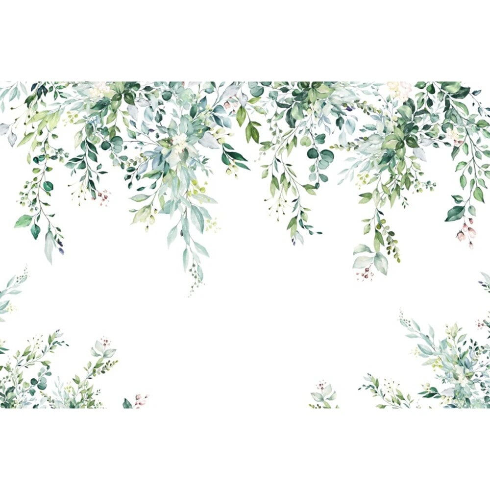 Spring Green Leaves Happy Birthday Backdrop Custom Name Newborn Shower ...