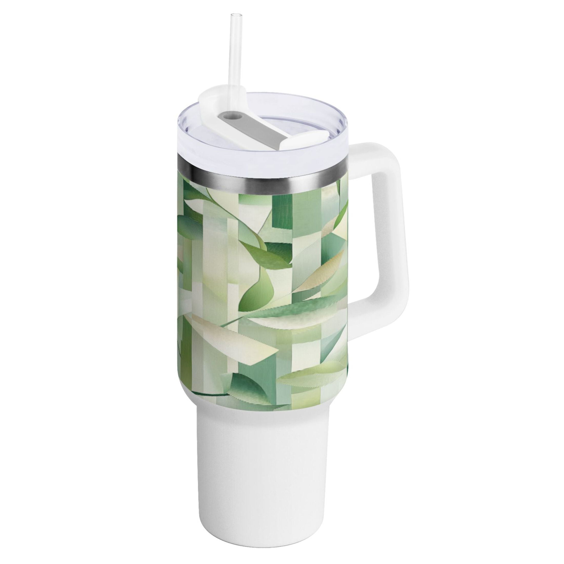 Spring Green Leaves Insulated Tumblers 40oz Double-Walled Stainless ...