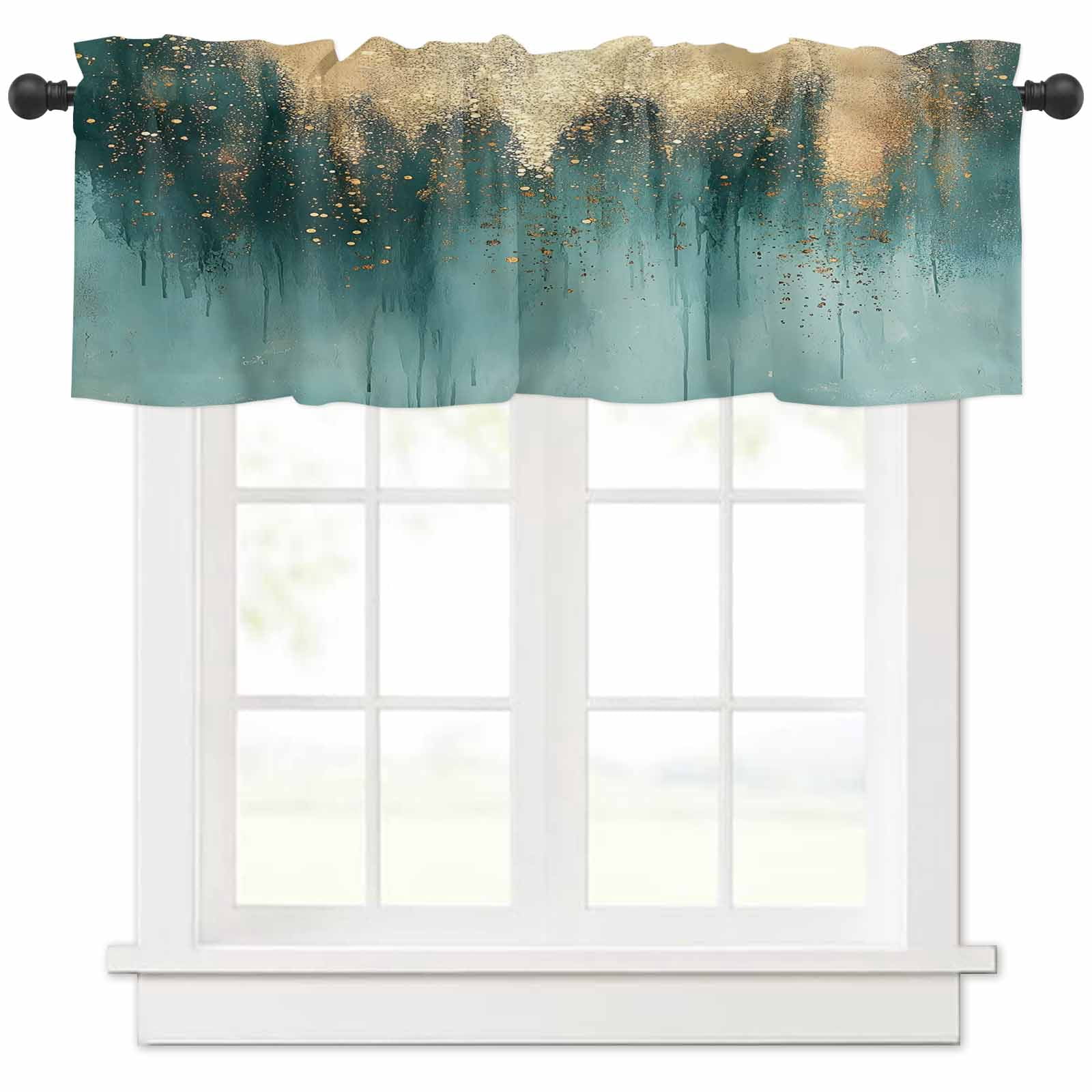 Spring Green Plant Valances for Windows Farmhouse Kitchen Curtains ...