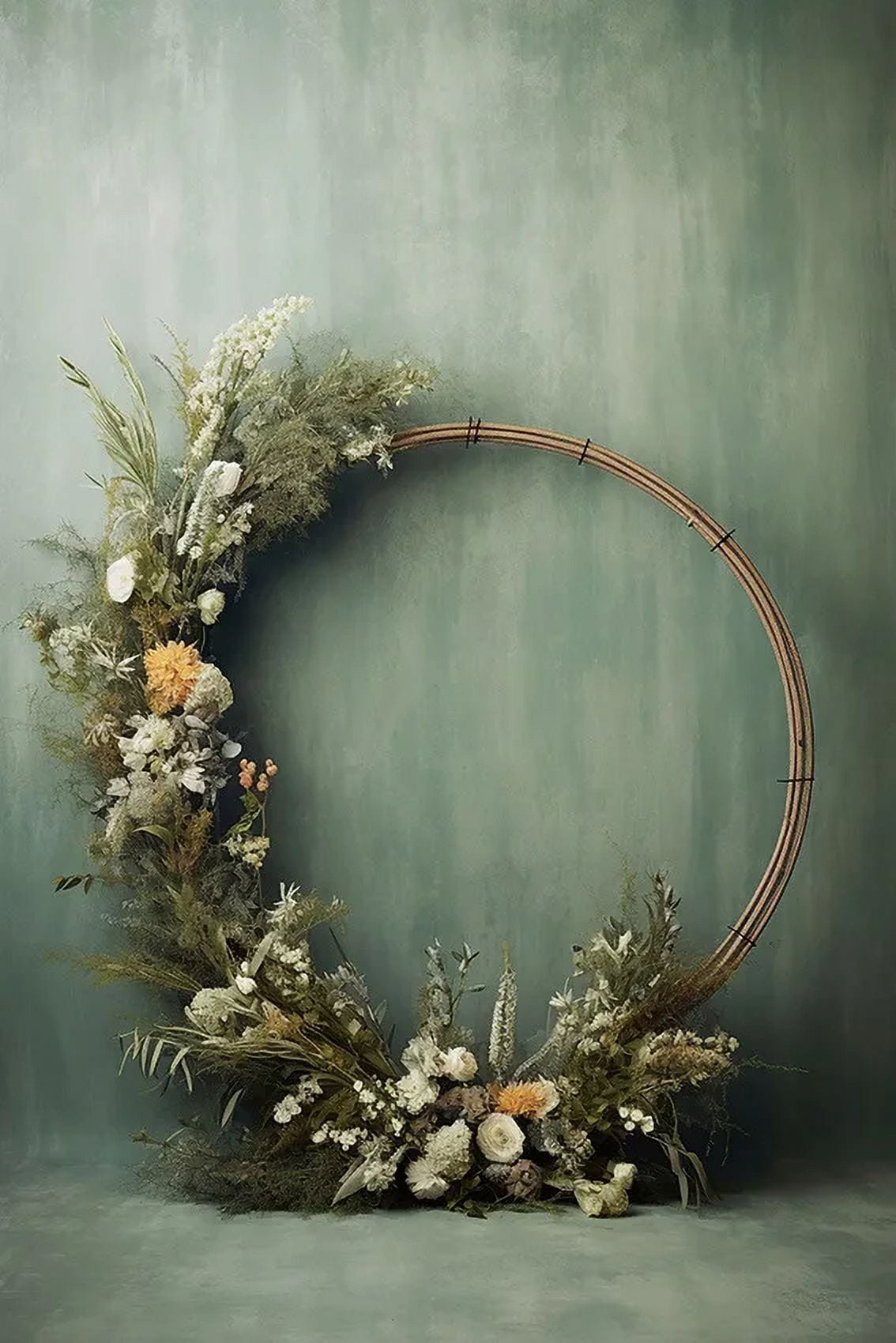 Spring Green Wreath Flower Adult Birthday Wedding Maternity Portrait r ...